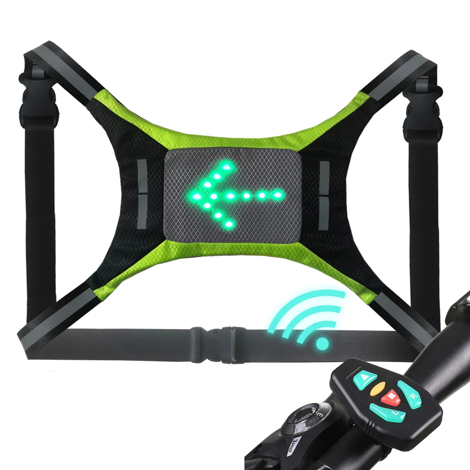 LED-Reflective-Vest-USB-Rechargeable-Remote-Control-Turn-Signal-Light ...