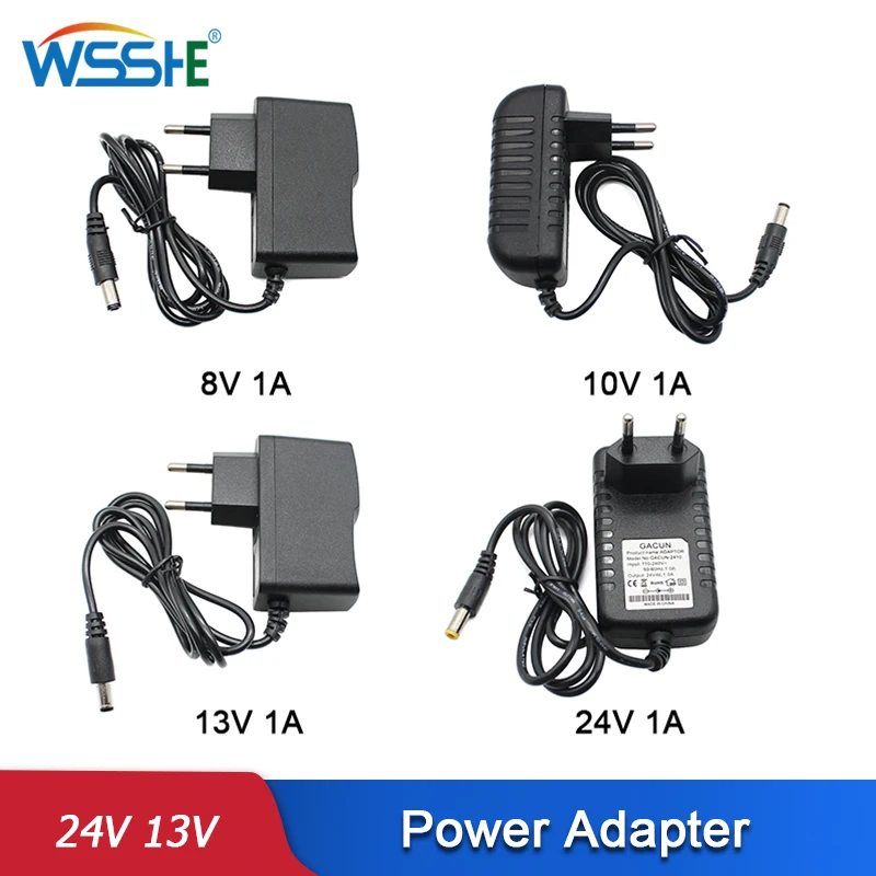 Adaptador da fonte de alimentação ac 110 240v dc 24v 13v 10v 8v 1a ue ...