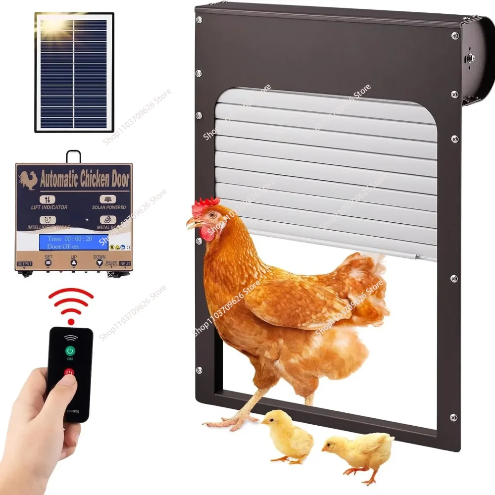 Solar roll gate chicken coop door, remote control anti-pinch automatic ...