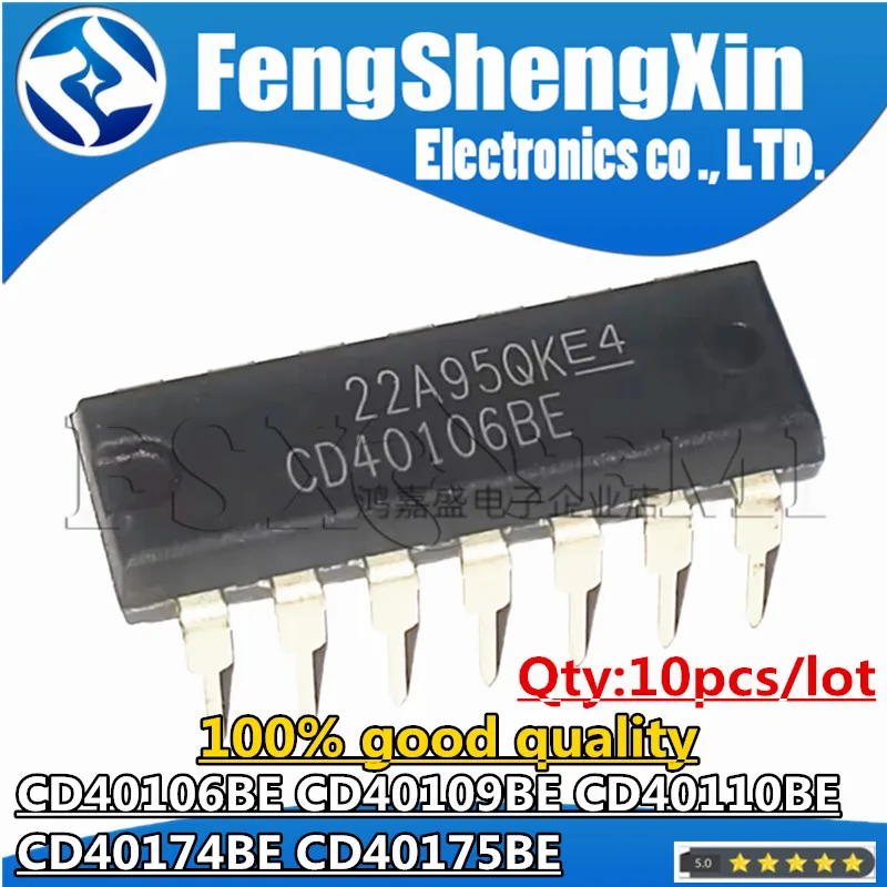 10pcs/lot Cd40106be Dip-14 Cd40106 Cmos Hex Schmitt Triggers Ic ...