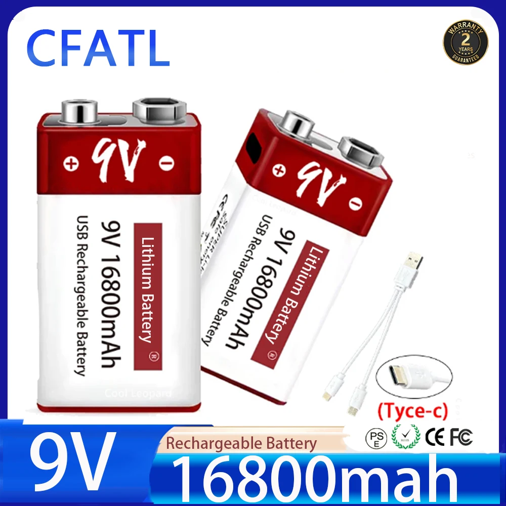 2024-9V-16800mah-Lithium-Ion-Rechargeable-Battery-Micro-USB-Battery-9v ...