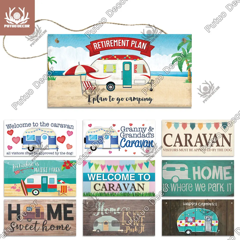Putuo-Decor-Beach-Caravan-Signs-Wooden-Wall-Sign-Decorative-Plaques-for ...