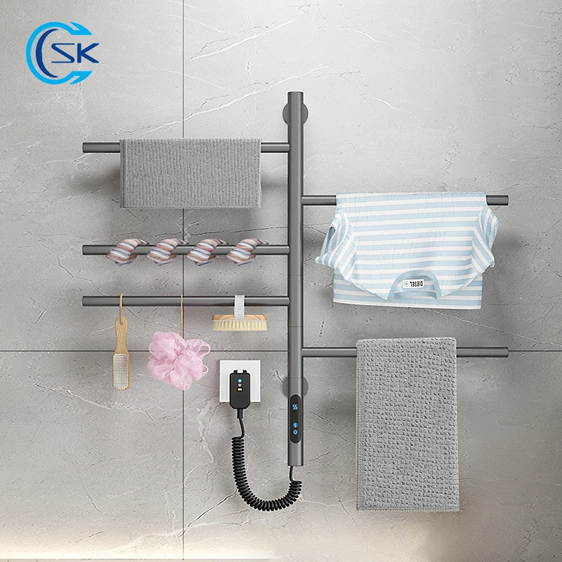 Bathroom Electric Heated Towel Rail. Smart Control Electric Towel Rack ...