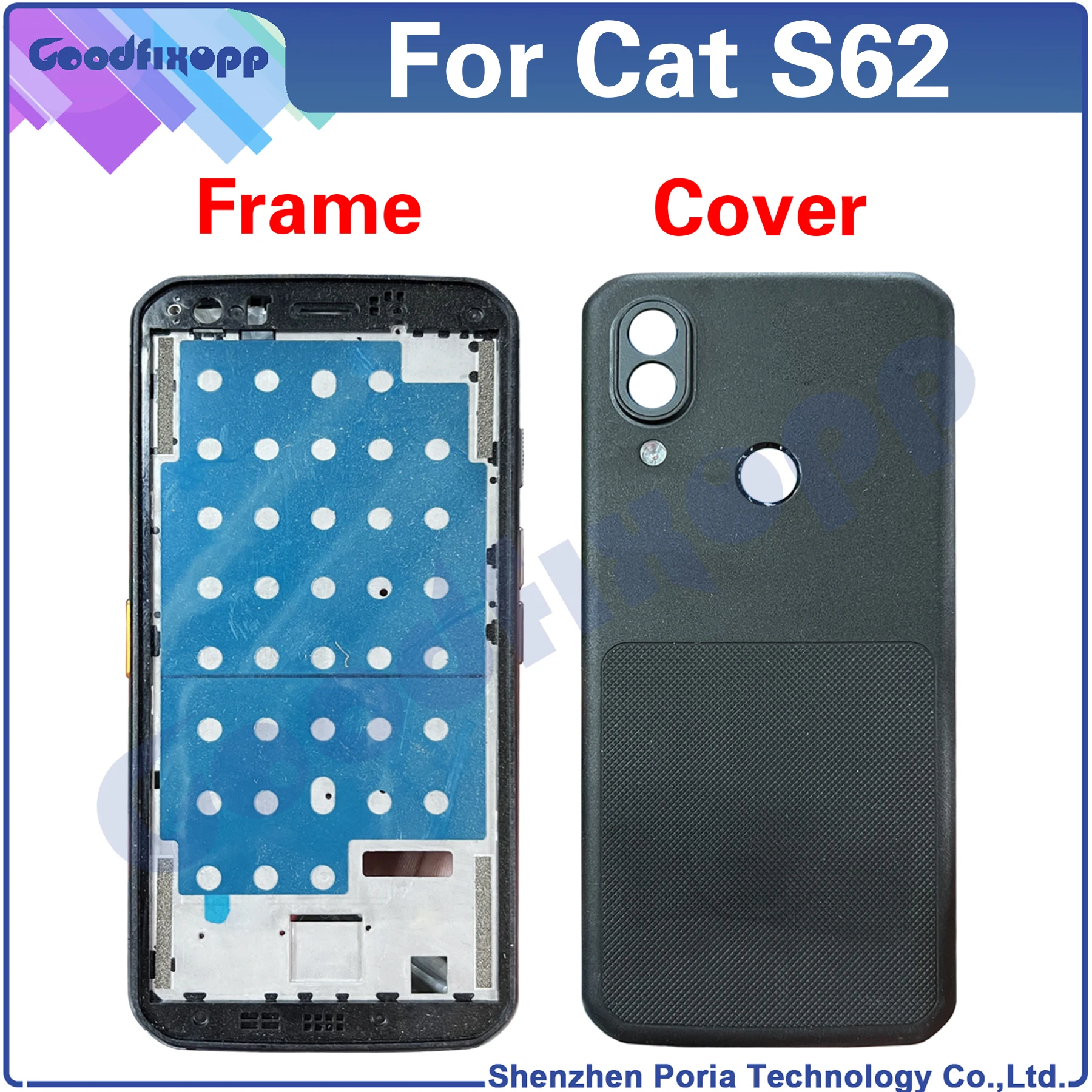For-Cat-S62-Front-Frame-Battery-Back-Cover-Rear-Case-Cover-Middle-Frame ...