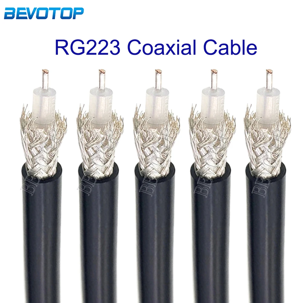 1M-200M Black RG223 RG-223 Double Shielded 50-3 Low Loss 50 Ohm High Quality RF Coaxial Cable ...