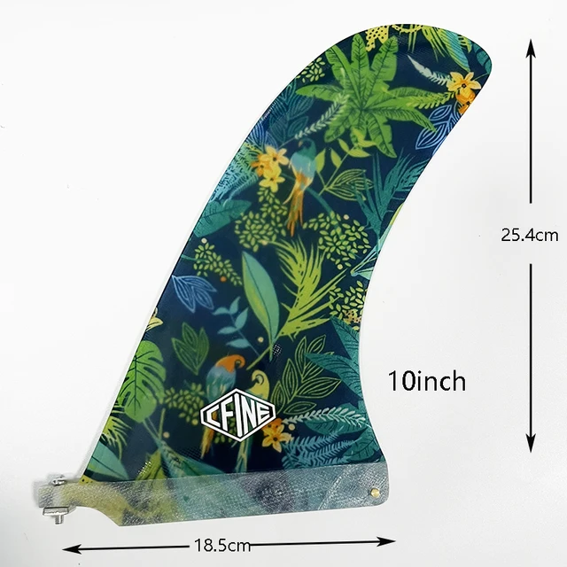 New big center fin 10‘ longboard Fin fiberglass fabric inlay single fin ...
