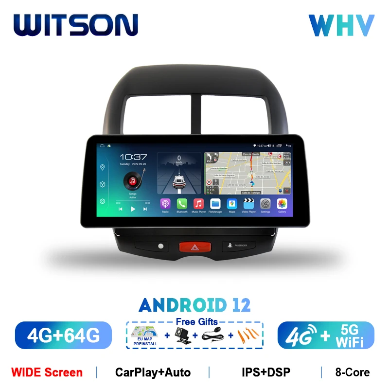 WITSON 12.3 ''와이드 스크린 안드로이드 12 자동차 비디오 플레이어 라디오 스테레오, 미쓰비시 ASX 자동 네비게이션 ...