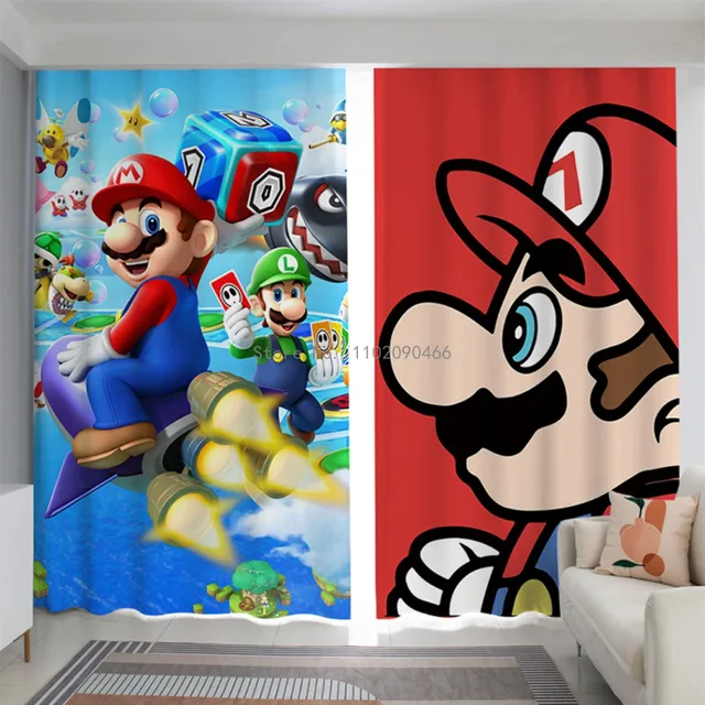 Cortinas De Super Mario Franco Kids Room Window Curtains Drapes Set,