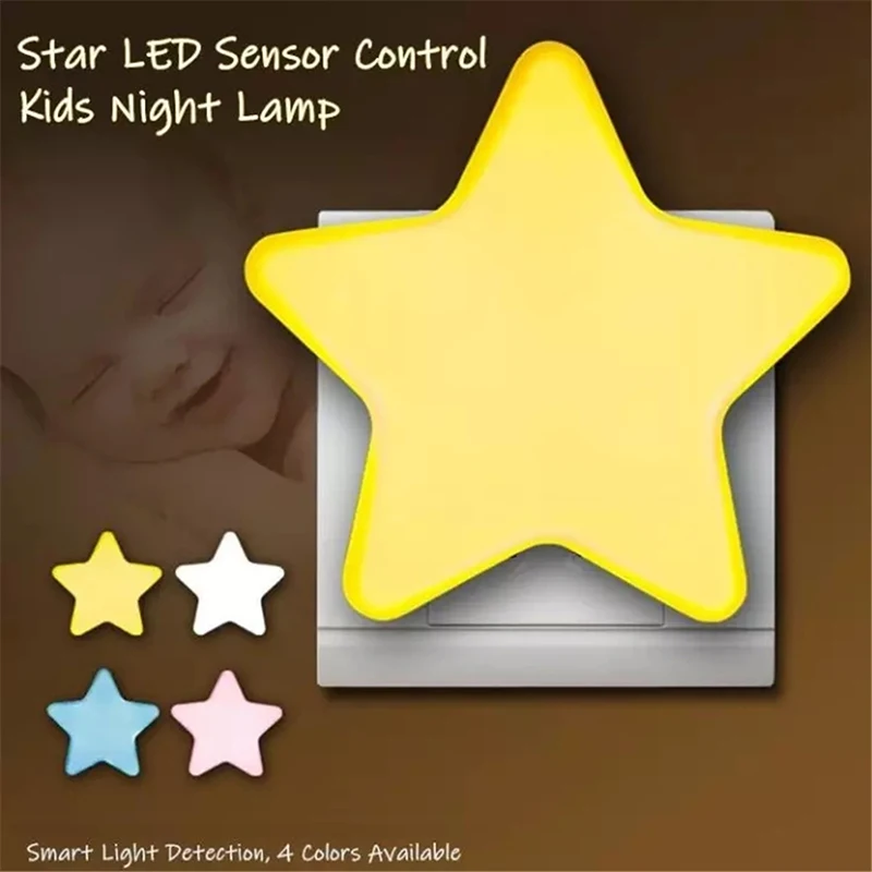 Mini-Star-Shape-Led-Sensor-Control-Night-Light-For-Kids-Bedroom-Baby ...