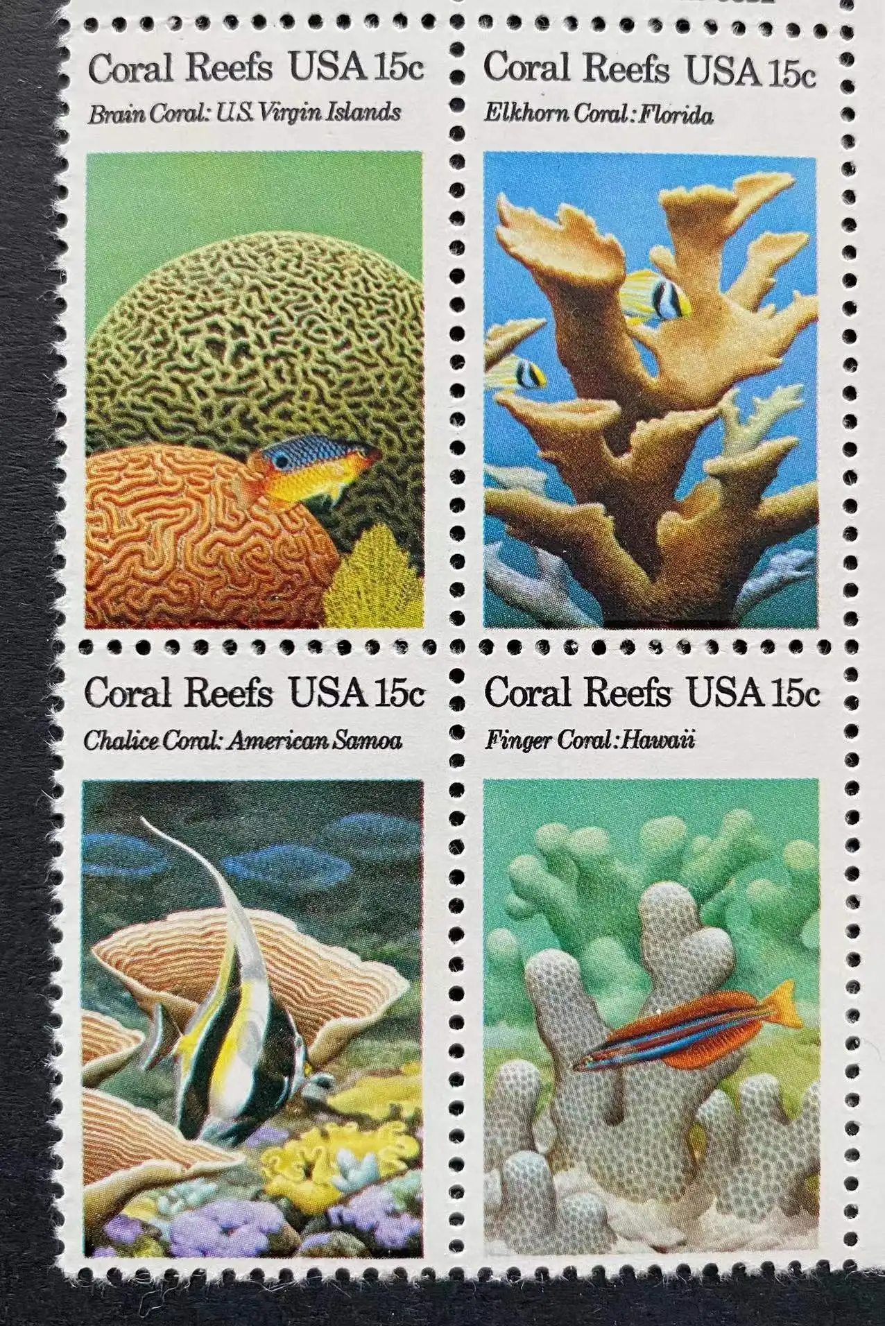 4-PCS-USA-1980-Sealife-Animal-Stamps-Fish-Coral-Real-Original-Good ...