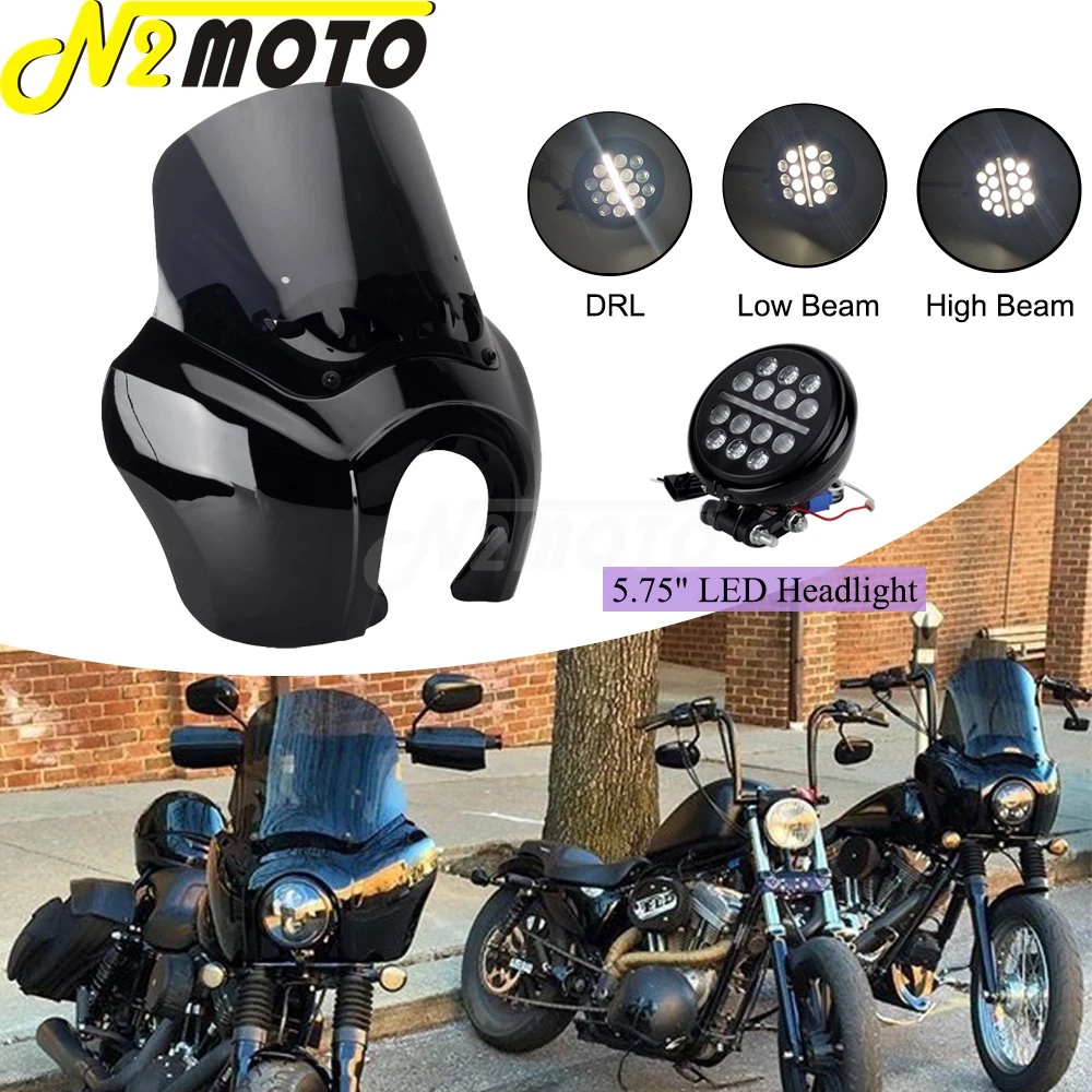 Club Thug Style Headlight Fairing Front Light Mask Windshield Mount ...