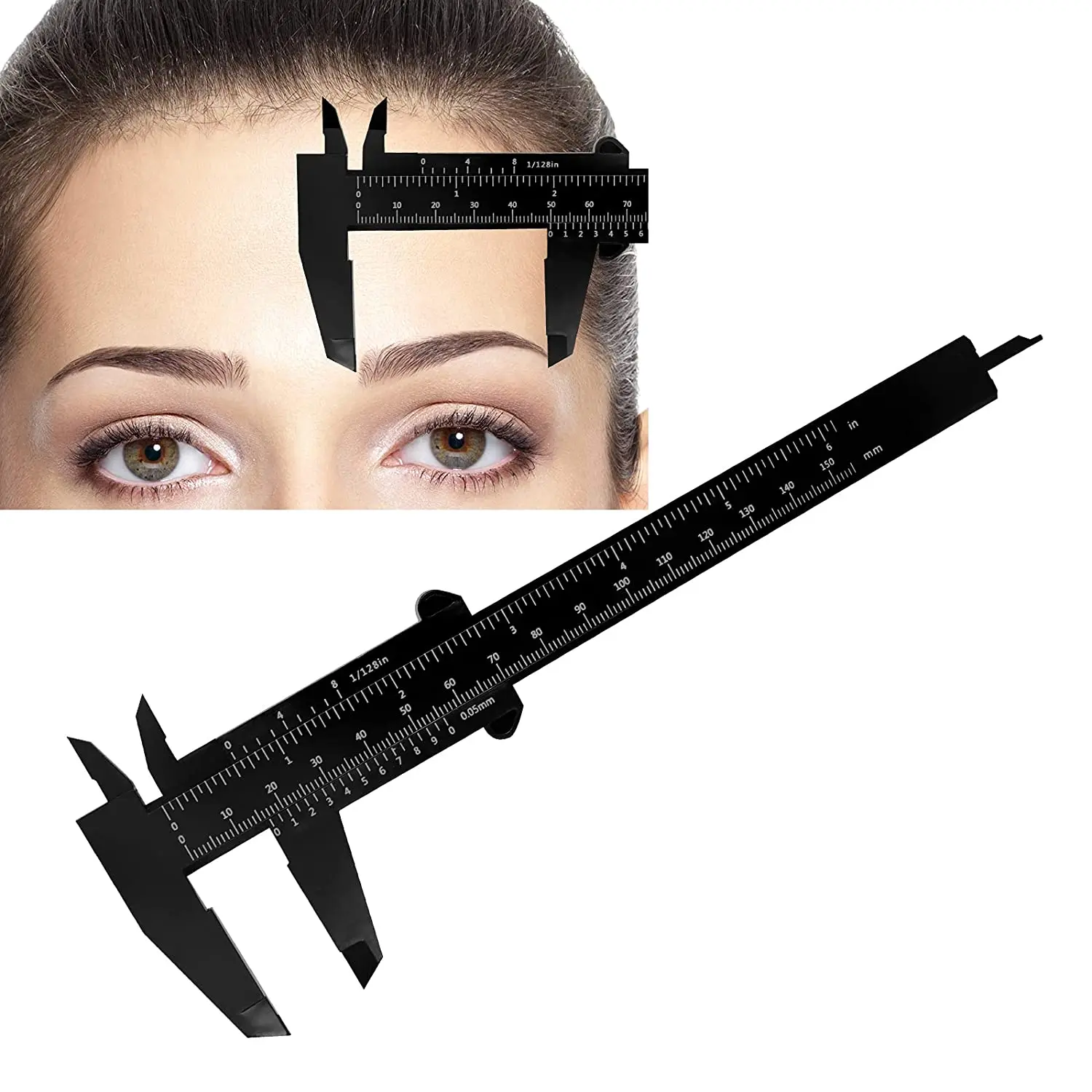 Portable-150MM-Plastic-Eyebrow-Measuring-Vernier-Caliper-Tattoo-Caliper ...