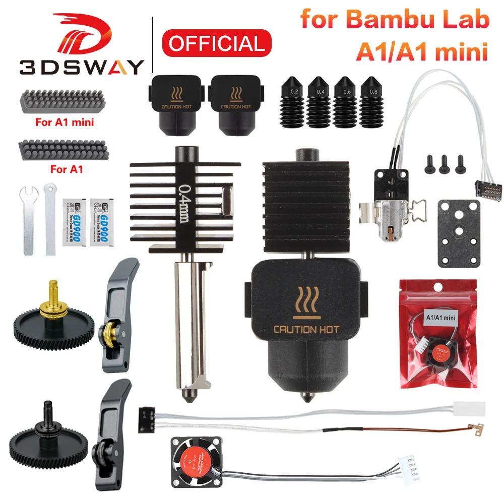 Hardened Steel Nozzle For Bambu Lab A1 mini Hotend Kit 0.4/0.6/0.8mm ...