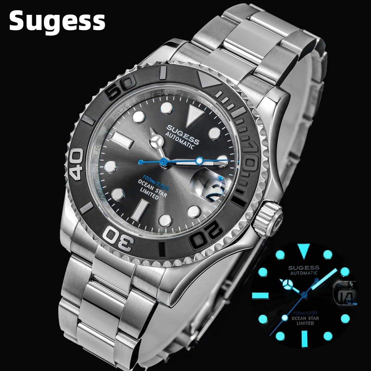 Sugess New Diving Men's Watch Automatic Mechanical WristWatches 10Bar ...