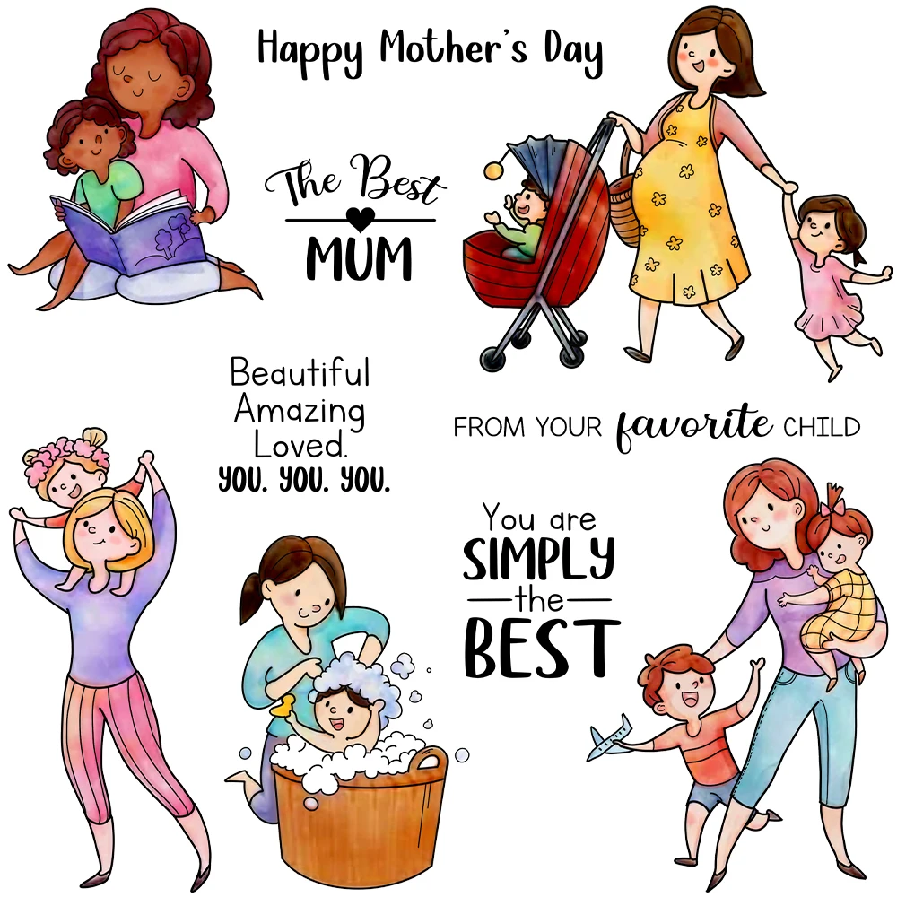 Mangocraft Love Mom Kids Clear Stamp DIY Scrapbooking Supplies Silicone ...