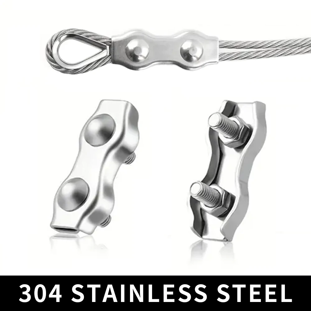 5-10Pcs-M2-M8-Stainless-Steel-Double-Post-Bolt-Clip-Wire-Rope-Cable ...