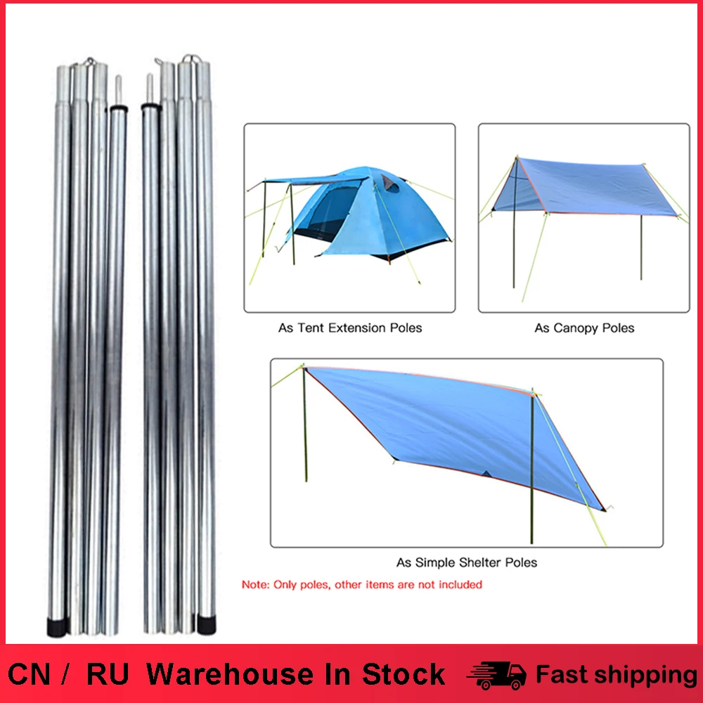 2-Pack-Outdoor-Camping-Tent-Pole-Portable-Tent-Canopy-Support-Rods-Tent ...