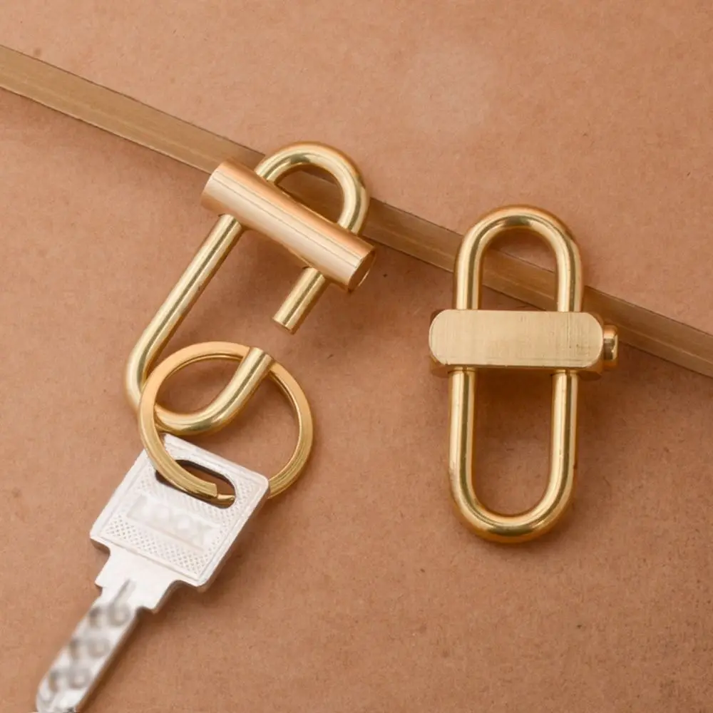 Lock-Clamp-Brass-Keychain-Chain-Strap-Anti-oxidation-Metal-Buckle-Clip ...