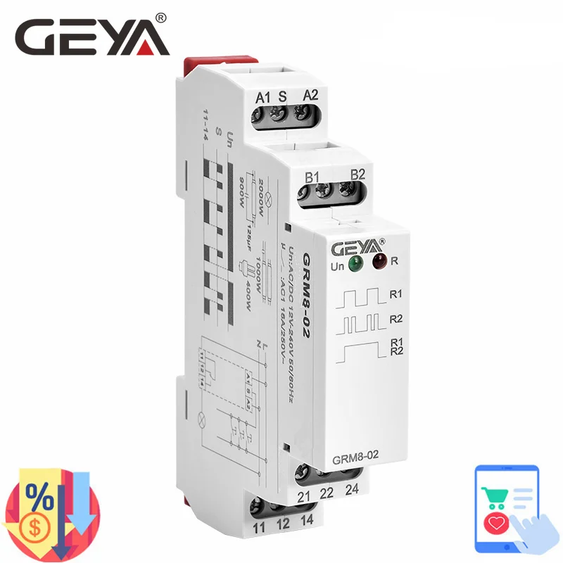 GRM8-Latching-Relay-Memory-Relay-Impulse-Relay-Electronic-Type-16A-Step ...