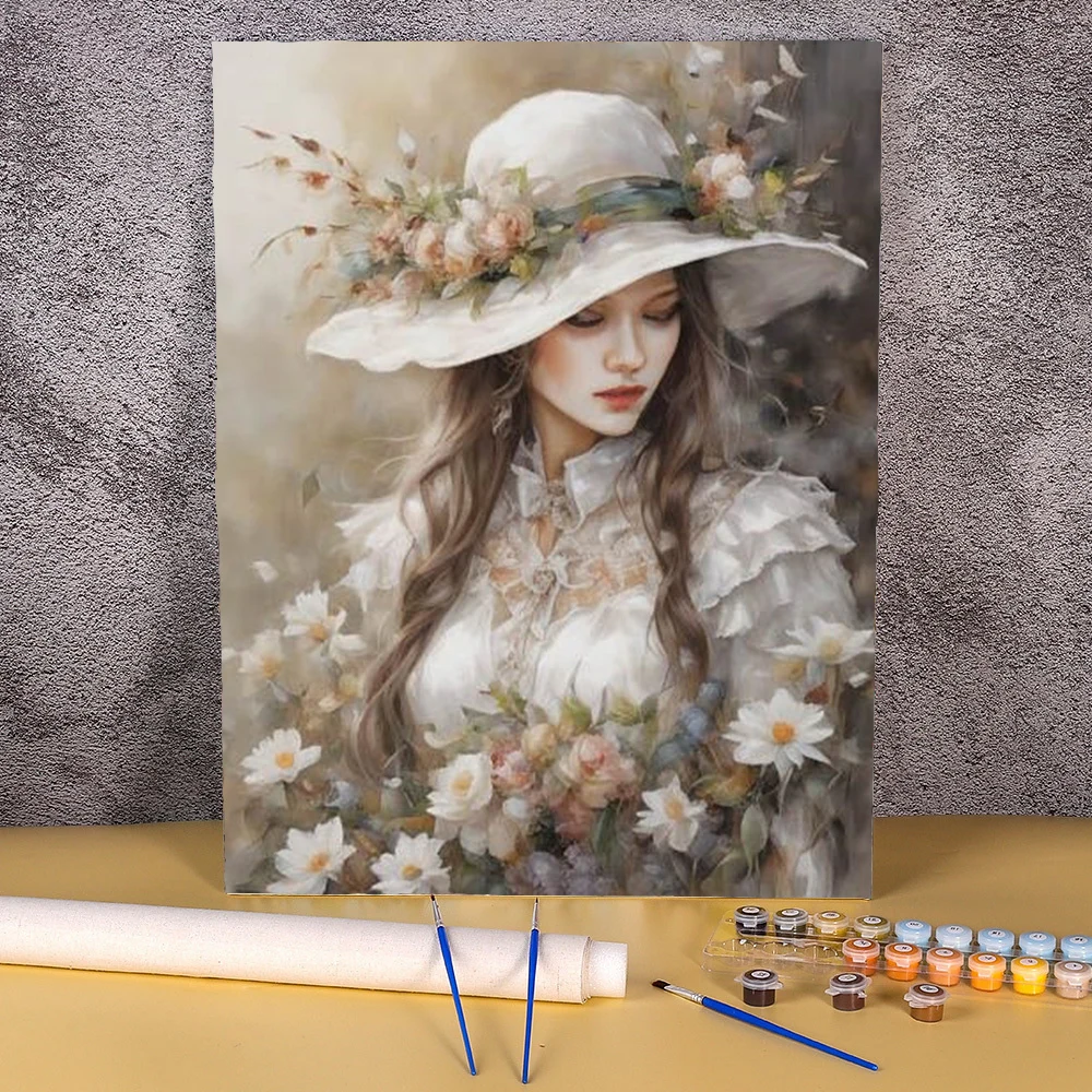 Beauty-Girl-Picture-Paint-By-Numbers-For-Adults-Diy-Frameless-Drawing ...