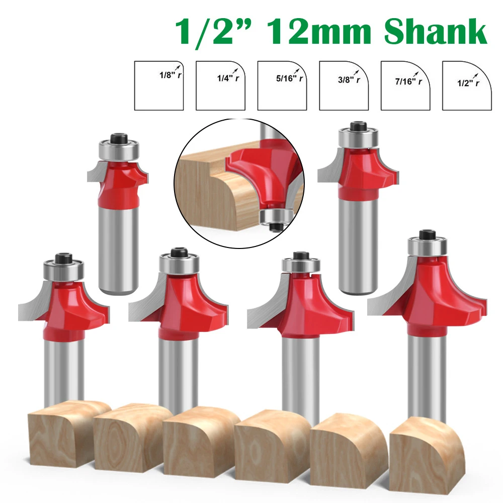 1PC-1-2-12-7MM-Shank-Milling-Cutter-Wood-Carving-Corner-Round-Over-and ...
