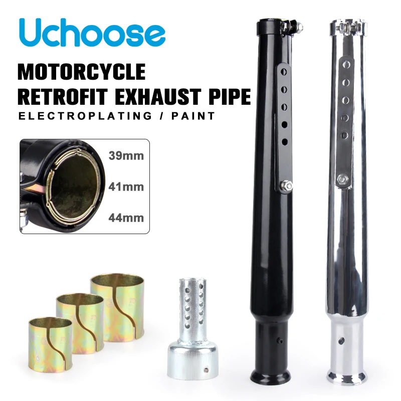 540mm Motorcycle Retro Tail Exhaust Pipe Muffler Silencer For ADNOH ...