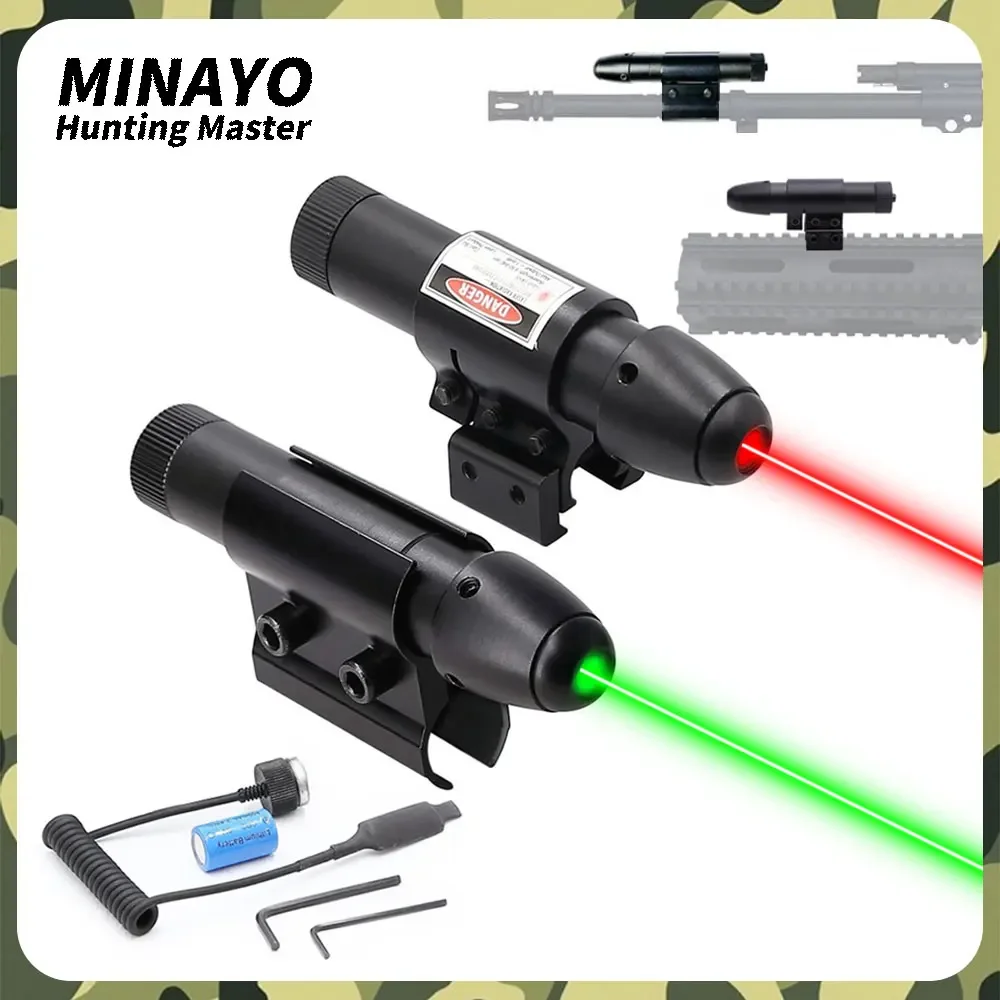 Tactical-Green-Red-Laser-Dot-Sight-Hunting-Rifle-Aiming-Scope-with-Tube ...