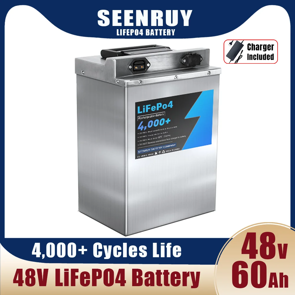 48V 60Ah LiFePO4 Battery Pack with BMS for Motorhome Electric Car Solar ...