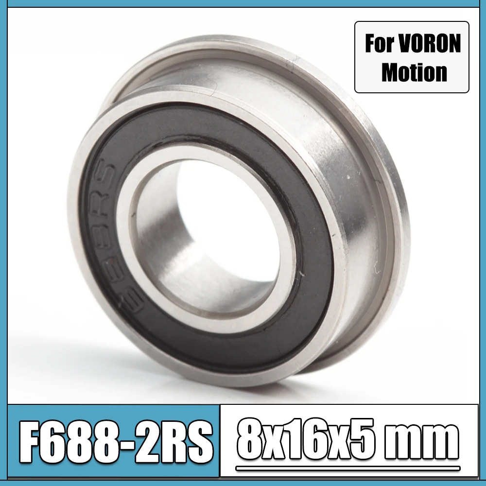 F688RS Bearing 8*16*5 mm ABEC-7 10 Pcs, F688-2RS Flange Ball Bearings ...