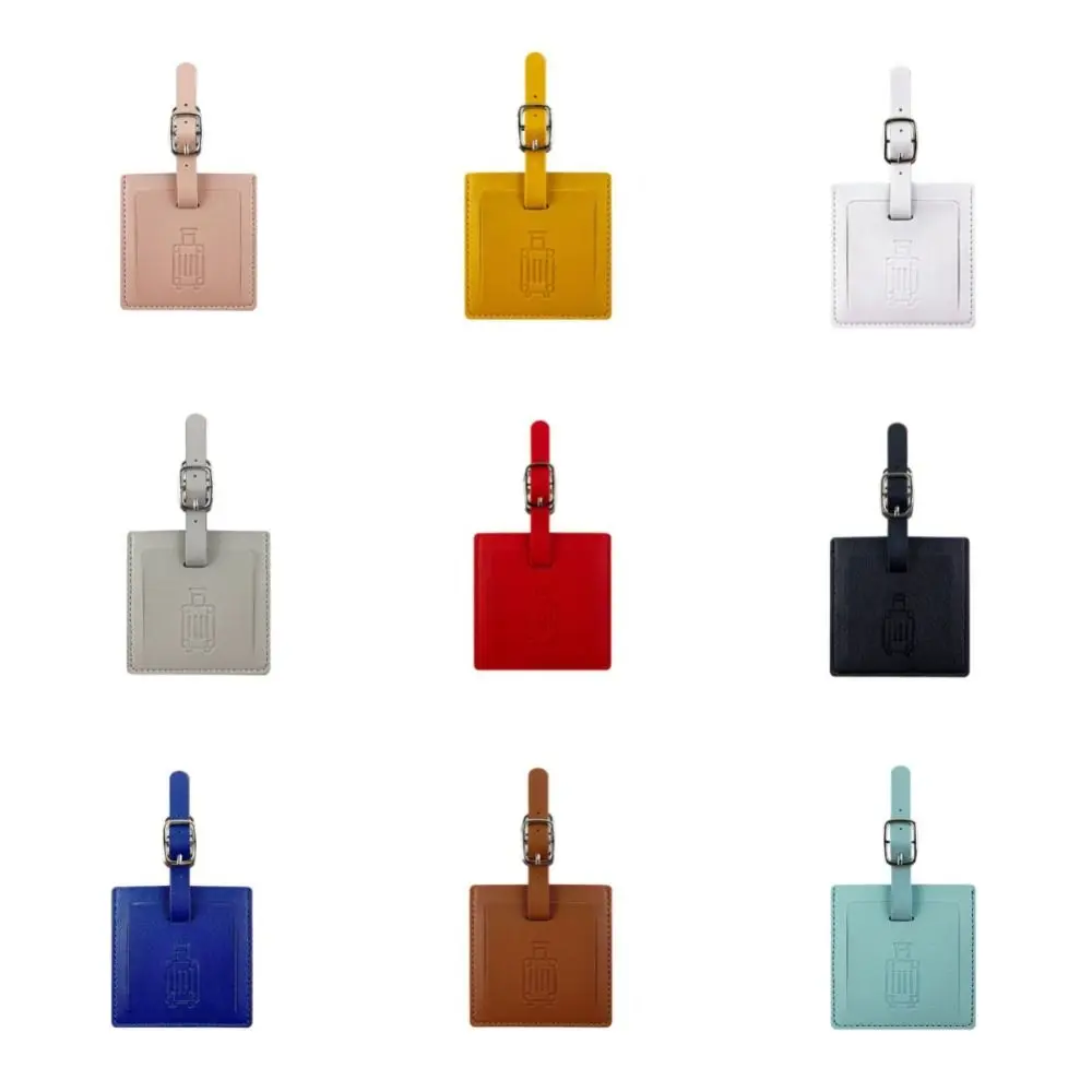 Colorful PU Luggage Tag Square Shape Travel Accessories Airplane ...