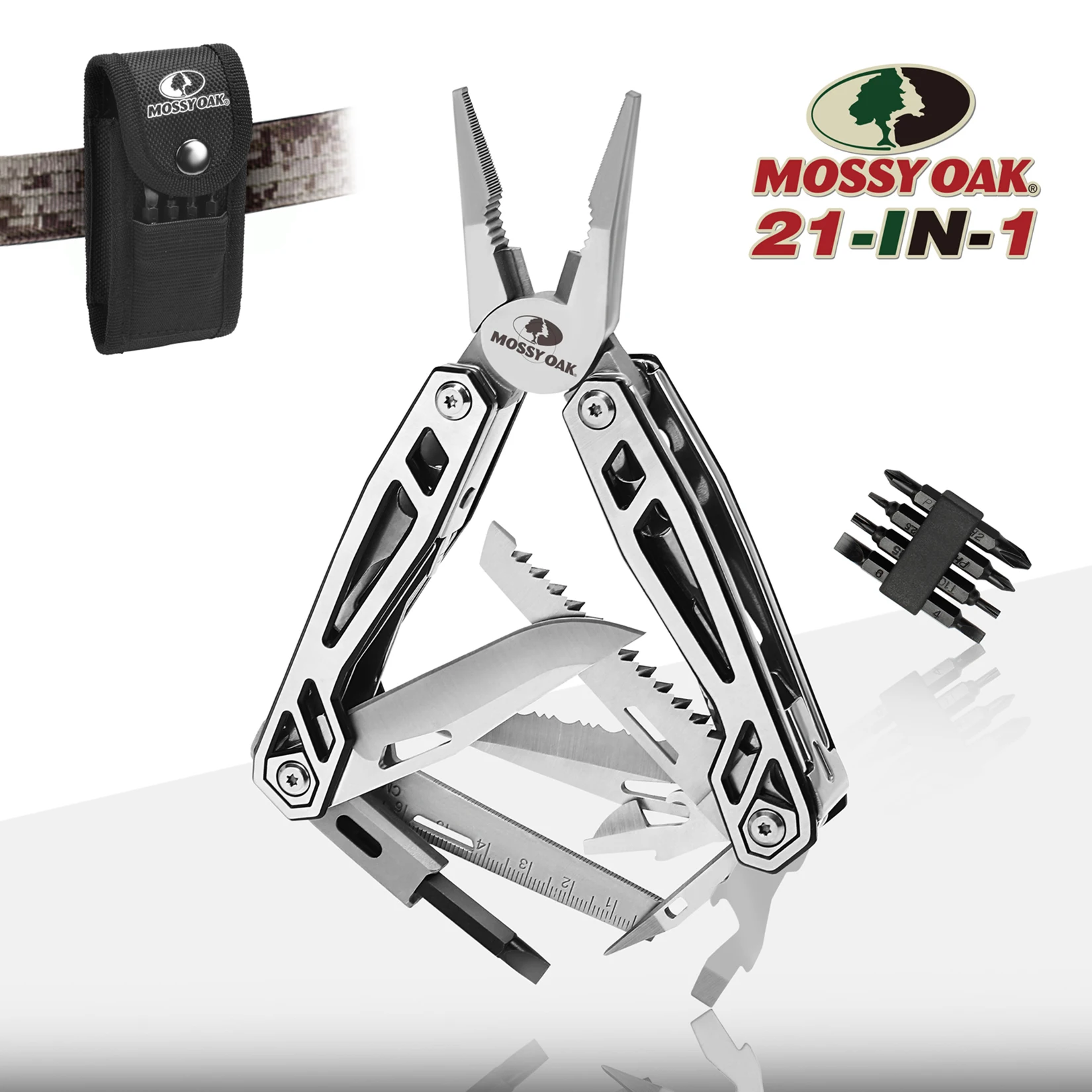 MOSSY-OAK-21-in-1-Multi-Folding-Plier-Outdoor-Survival-Hiking-Portable ...