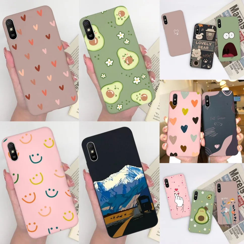 For-Xiaomi-Redmi-9A-9C-9-Case-Silicon-Fashion-Love-Heart-Avocado-Phone ...