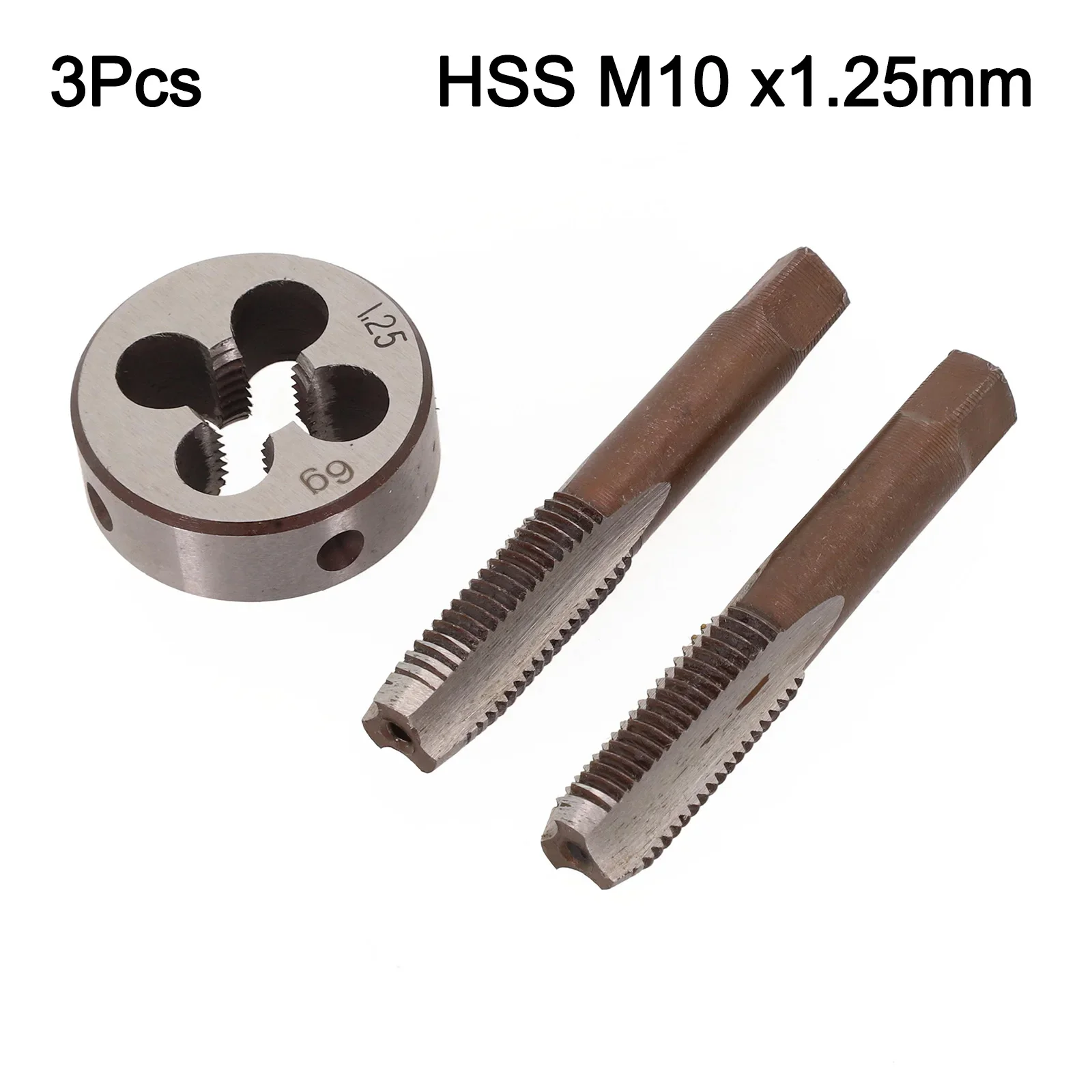 HSS M10 X 1.25mm Taper Plug Tap M10 X 1.25mm Die Metric Thread Right ...