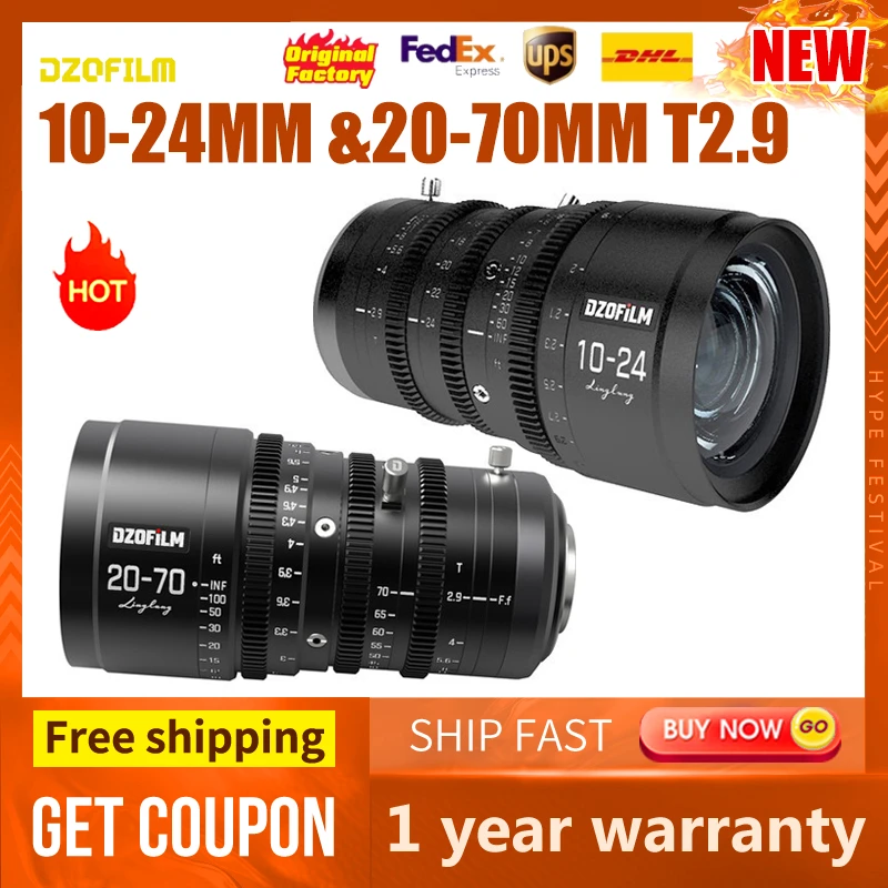 DZOFilm DZO 20 70mm 10 24mm T2.9 MFT Parfocal Cine Standard Zoom Lens ...