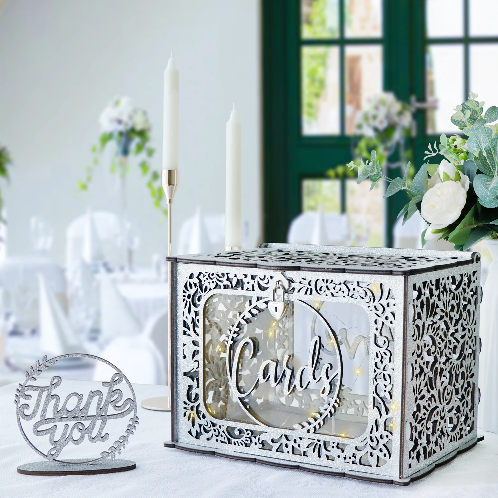 OurWarm-Wedding-Card-Box-Wedding-Urn-Envelope-Box-With-Window-Wooden ...