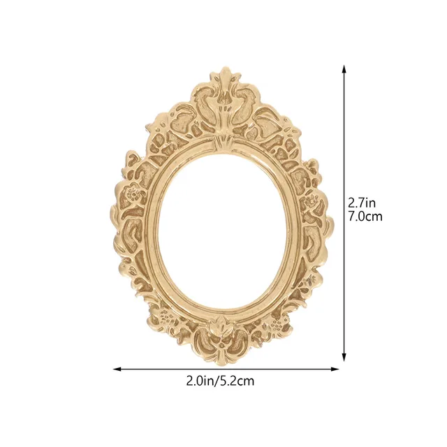 10pcs DIY Mini Photo Frames Resin Crafts Phone Case Decor Vintage Oval ...