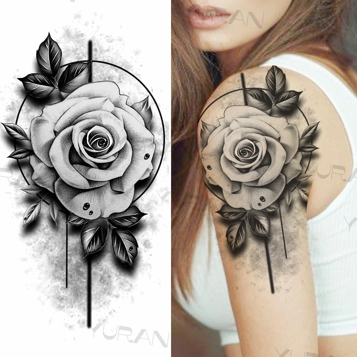 Realistic Rose Tattoos Black And White