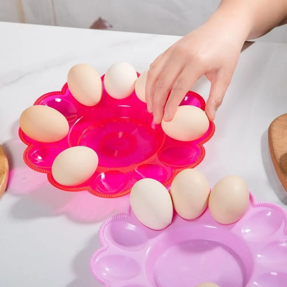Creative Easy to Clean 12 Grids Egg Holder Simple Safety Plastic Egg ...