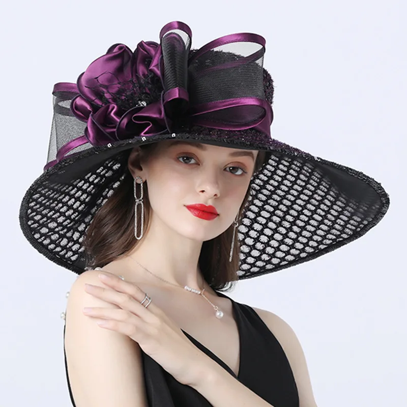 Chap-u-Kentucky-Derby-de-aba-larga-grande-para-mulheres-fedoras-vintage ...