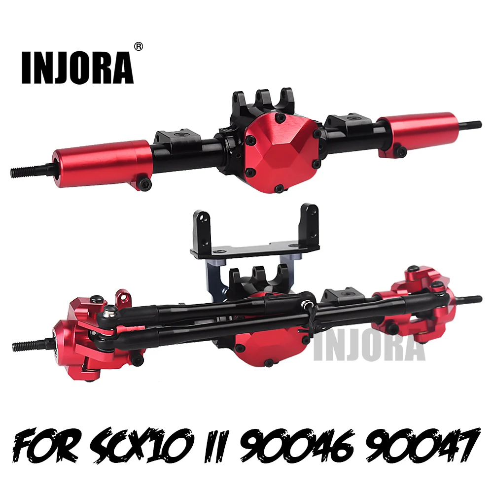INJORA RC Car CNC Metal Front / Rear Axle with Protector for 1:10 RC Crawler Car Axial SCX10 II ...