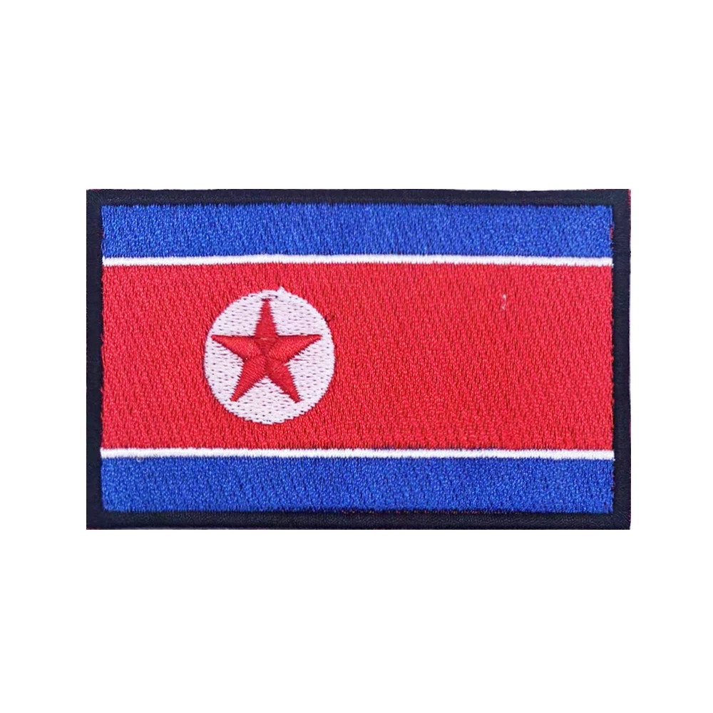 Korean-flag-North-Korea-Patches-Armband-Embroidered-Patch-Hook-Loop-Iron-On-Embroidery-Badge ...