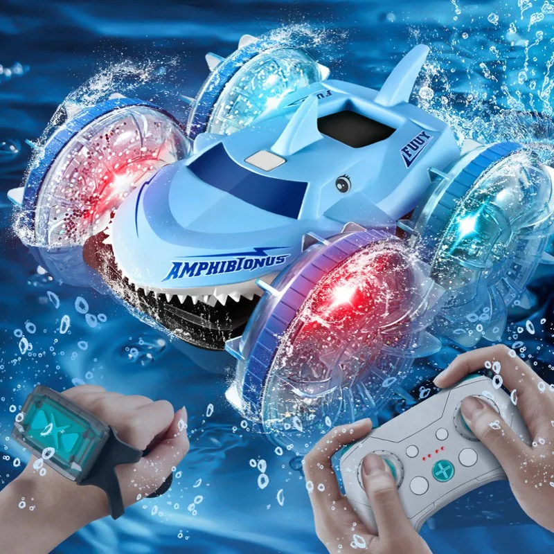 Amphibious-RC-Car-Shark-Remote-Control-Stunt-Car-Vehicle-Waterproof ...