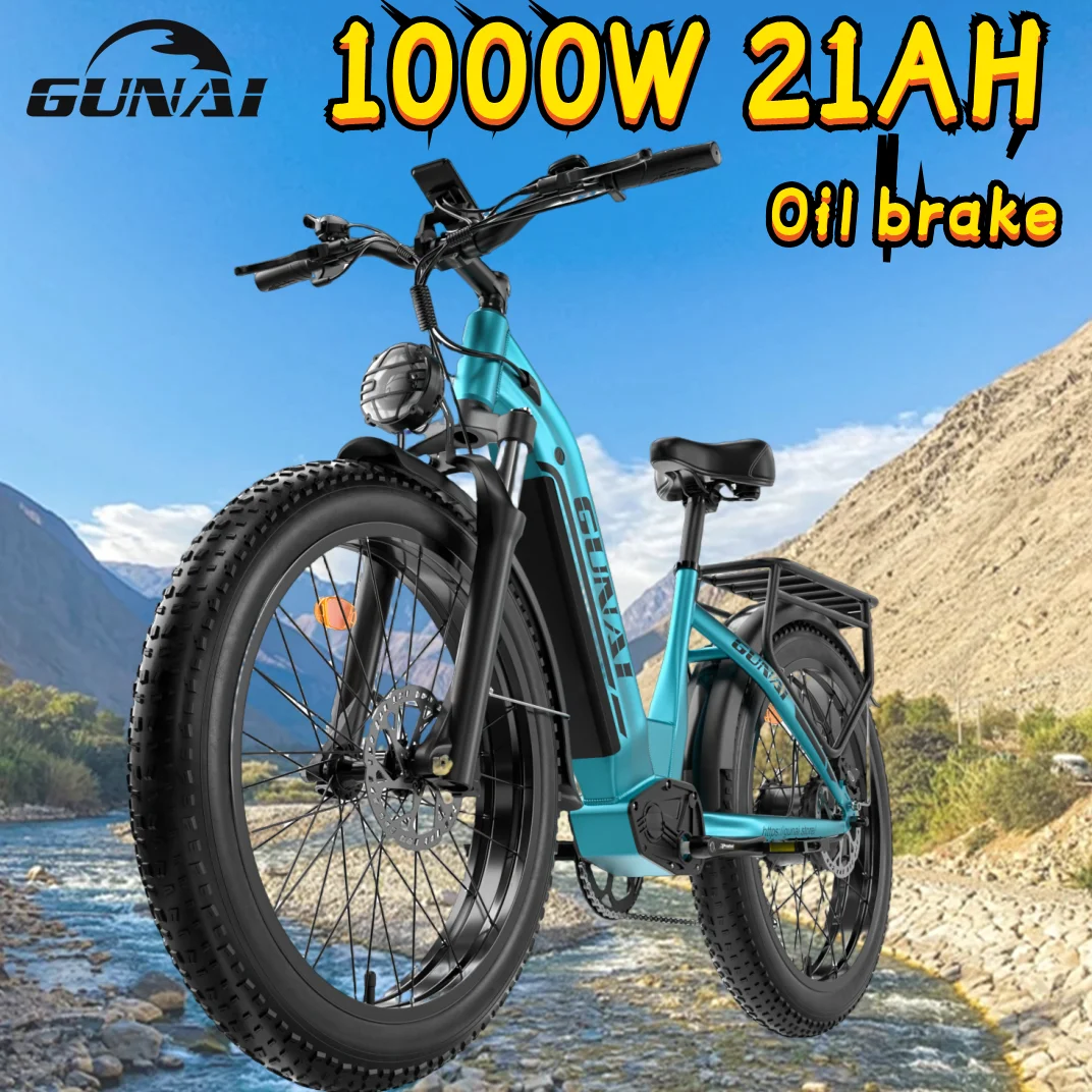GUNAI-V-1000W-Electrical-Bicycles-26x4-0Inch-Fat-Tire-Adults-Electric ...