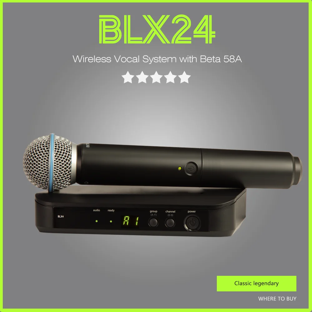 BLX24R BLX4R BLX14 PG58 BETA58A Wireless Vocal Rack-mount Set with 58 ...