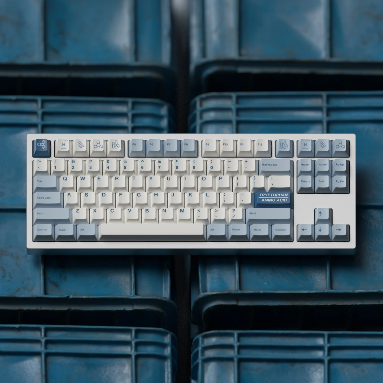 Jkdk White And Blue Hydrogen Keycap Cherry Profile Pbt Dye Subbed Key ...