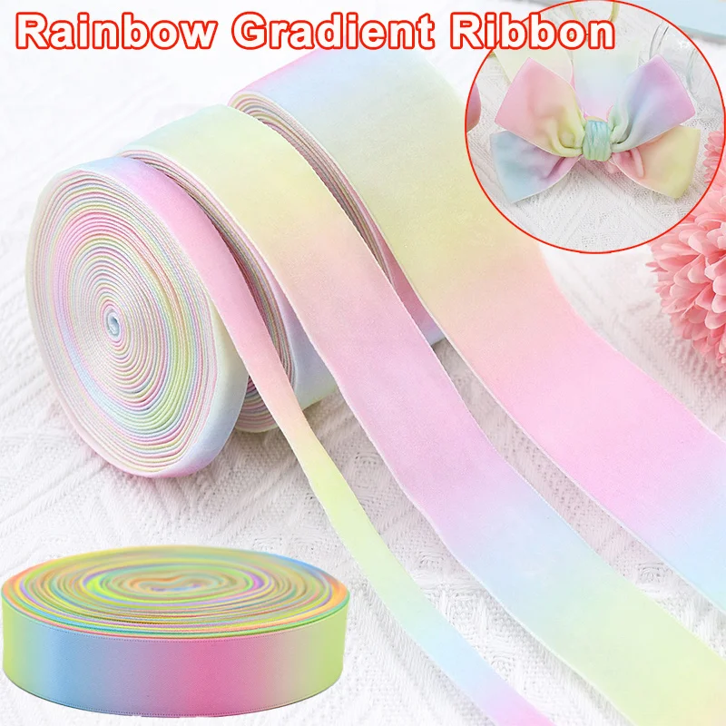 2-5Meter-Satin-Ribbon-25-40-50mm-Rainbow-Ribbon-Gradient-Color-Ribbon ...