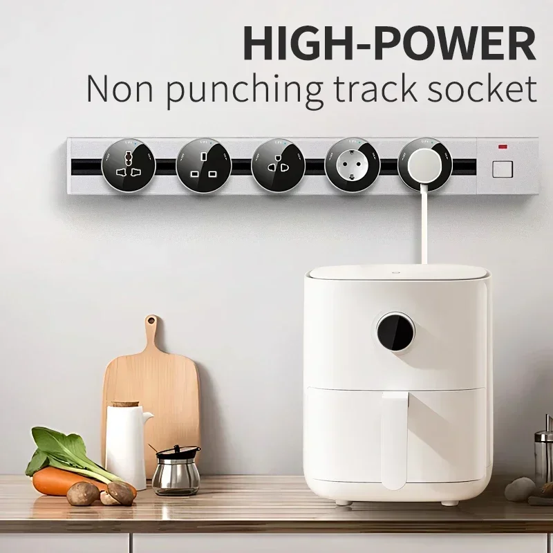 T&I Wall Power Track Socket EU UK US FR Standard Universal Home Kitchen ...