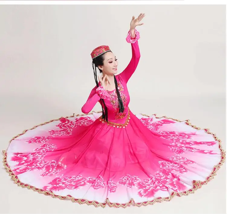 Chinese Traditional Festival Xinjiang Uygur Women Dance Clothing Stage ...