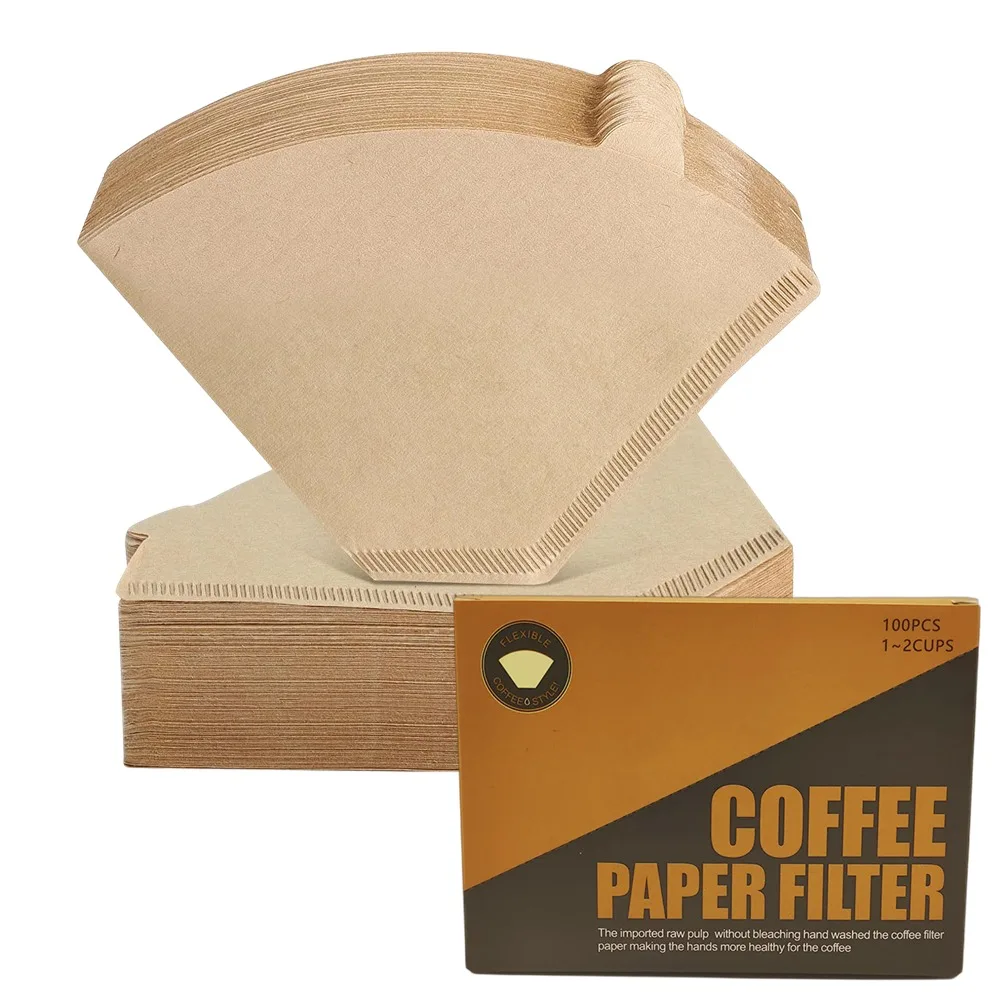 Coffee-Filters-Cone-100-Pcs-Size-1-2-Natural-Unbleached-Brown-Paper ...