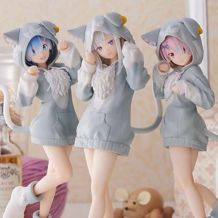 Cartoon color box Cat ears Cute girl Japanese Anime Figure Toy PVC ...